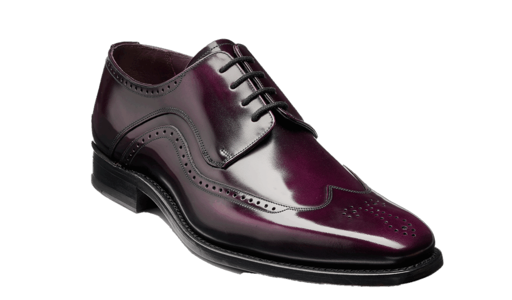 Barker Matt 2 - Aubergine Hi-Shine Brogues - Footwear UK