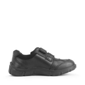 Start-Rite Luke, Black leather boys rip-tape casual school shoes ...