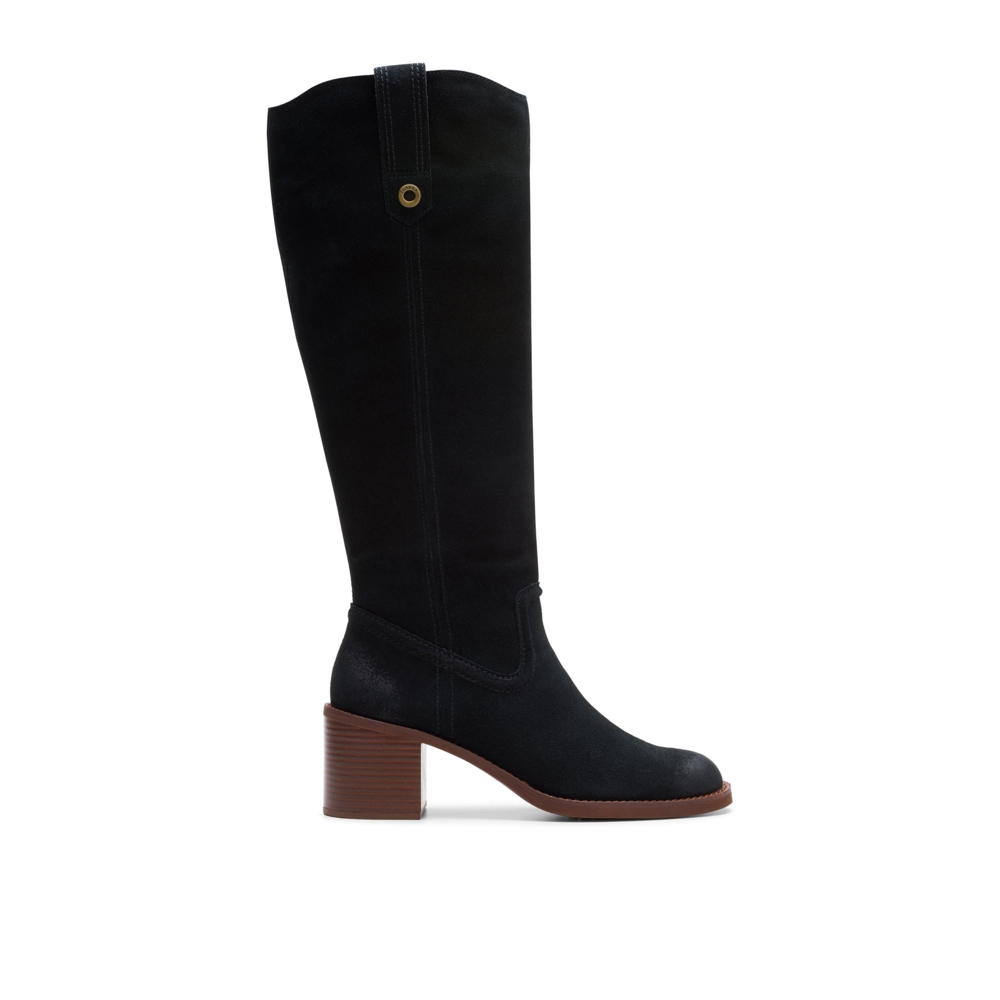 Buy Clarks Women's Chamberly Up Black Suede Knee High Boots | Size: 6 ...