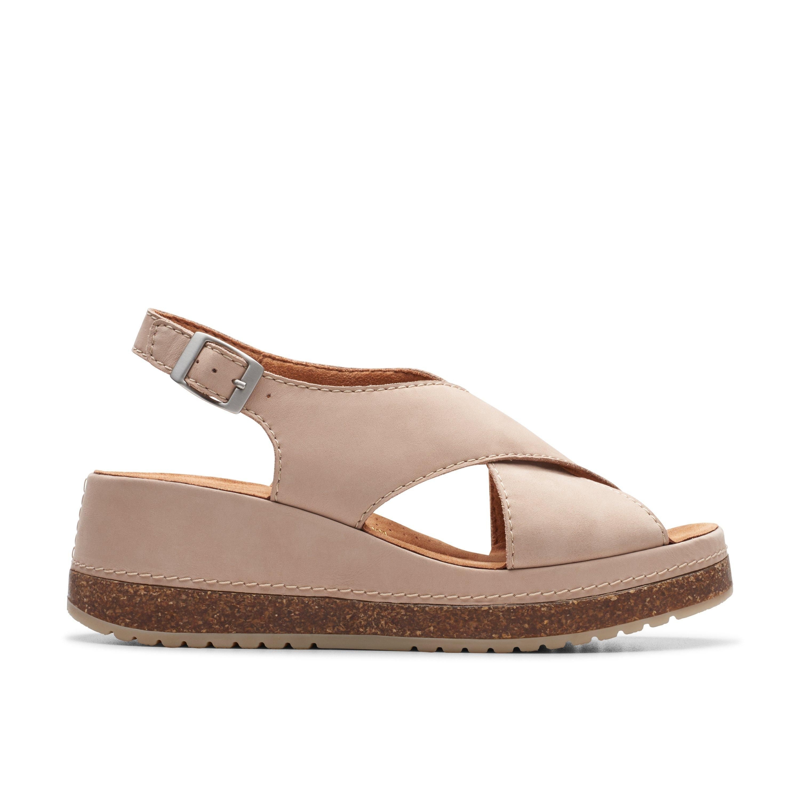 Buy Clarks Clarks Women's Kassanda Step Sand Nubuck Wedges in Beige ...