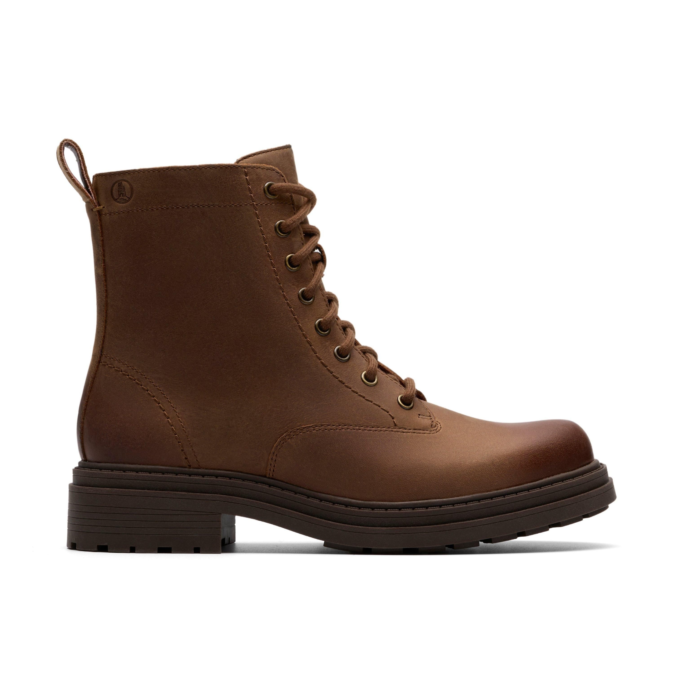 Buy Clarks Women's Orinoco 3 Style Walnut Leather Ankle Boots, Lace Up ...